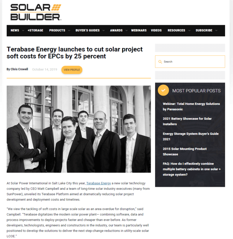 Terabase Energy launches to cut solar project soft costs for EPCs by 25 ...