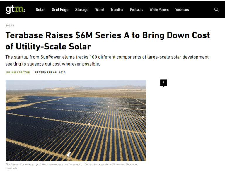 Terabase Raises $6M Series A to Bring Down Cost of Utility-Scale Solar ...